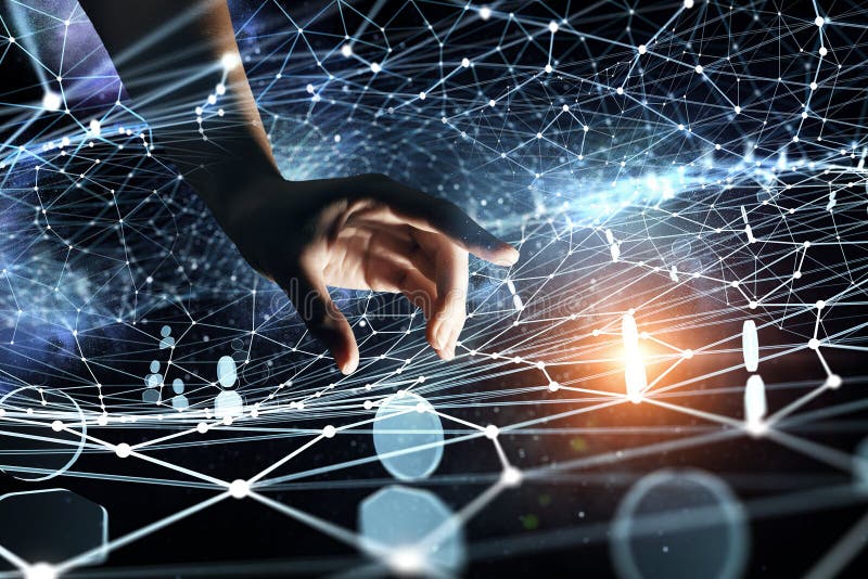 Creating Technologies for Connection . Mixed Media Stock Image - Image ...