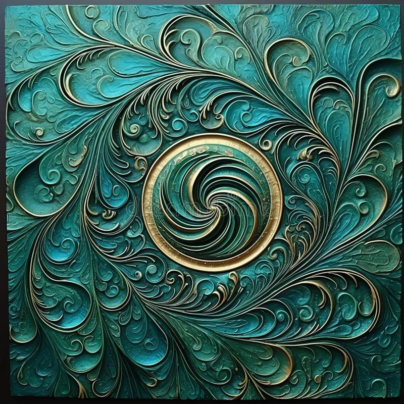 Creating a Unique Teal Textured Art Piece with Faint Patterns Stock ...