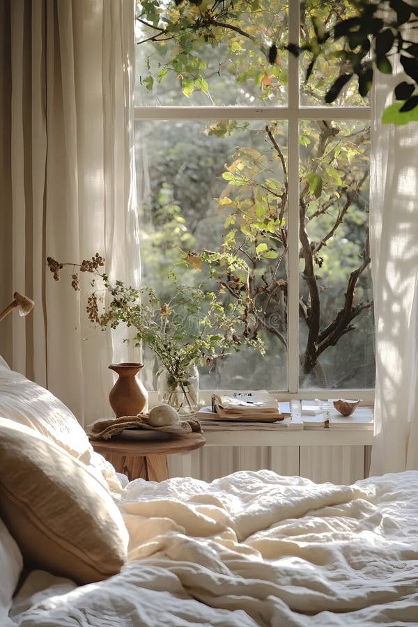 Creating Warmth Cozy Bedroom Bathed Soft Natural Morning Light Stock ...