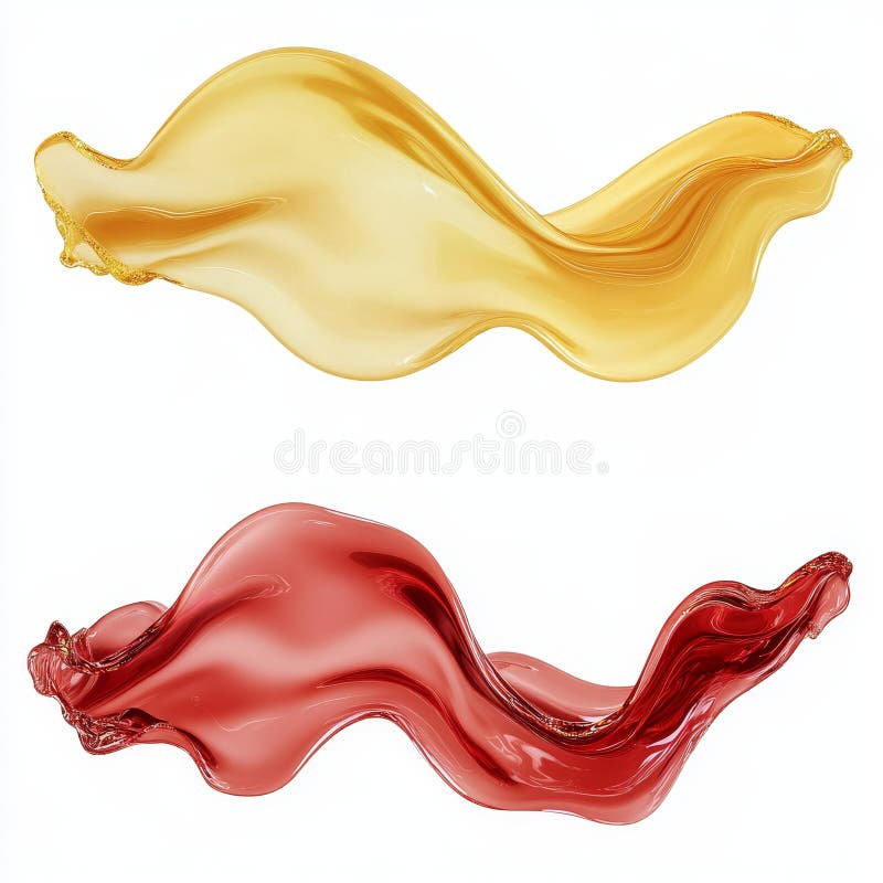 Creating a Wave of Effect with a Red Ribbon and a Yellow Ribbon on ...