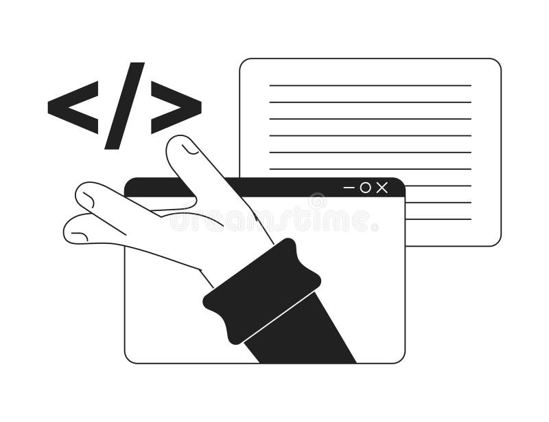 Creating Website Script Black and White Concept Vector Spot ...