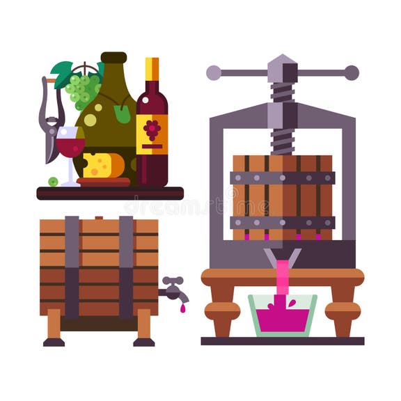 Creating a Wine and Winemaker Tool Set Stock Vector - Illustration of ...