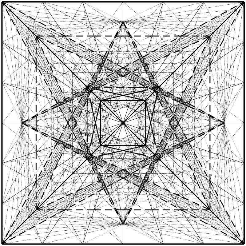 Creation of Cube and Pyramid on Its Six Sides Vector Stock Illustration ...