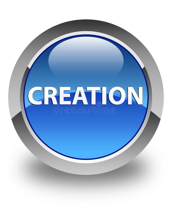 Creation Glossy Blue Round Button Stock Illustration - Illustration of ... Creation Glossy Blue Round Button Stock Illustration - Illustration of ...