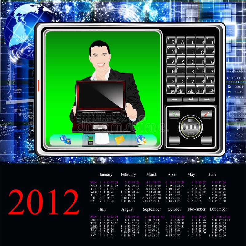 Creation of Hi-tech Models of Phones.2012 Calendar Stock Illustration ...