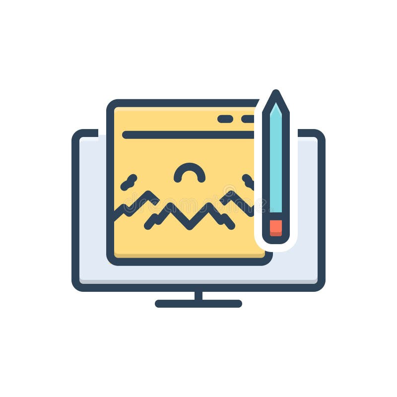 Color Illustration Icon for Creation, Design and Picture Stock Vector ...
