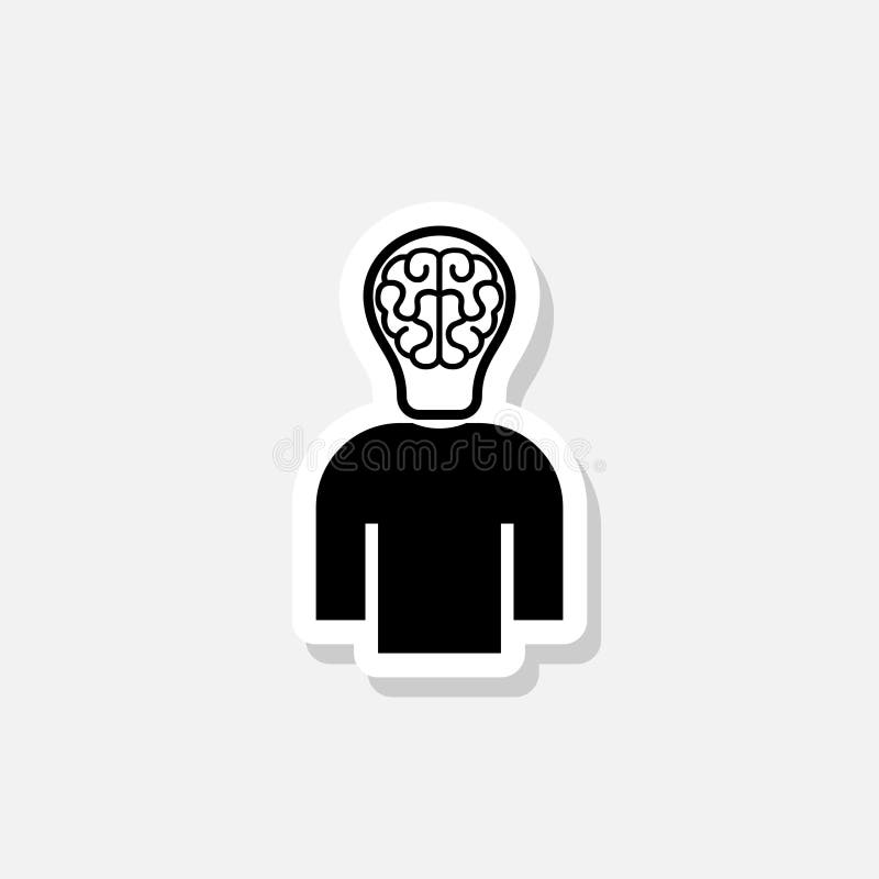 Creation Idea Brain Creative Knowledge Learning Sticker Stock Vector ...