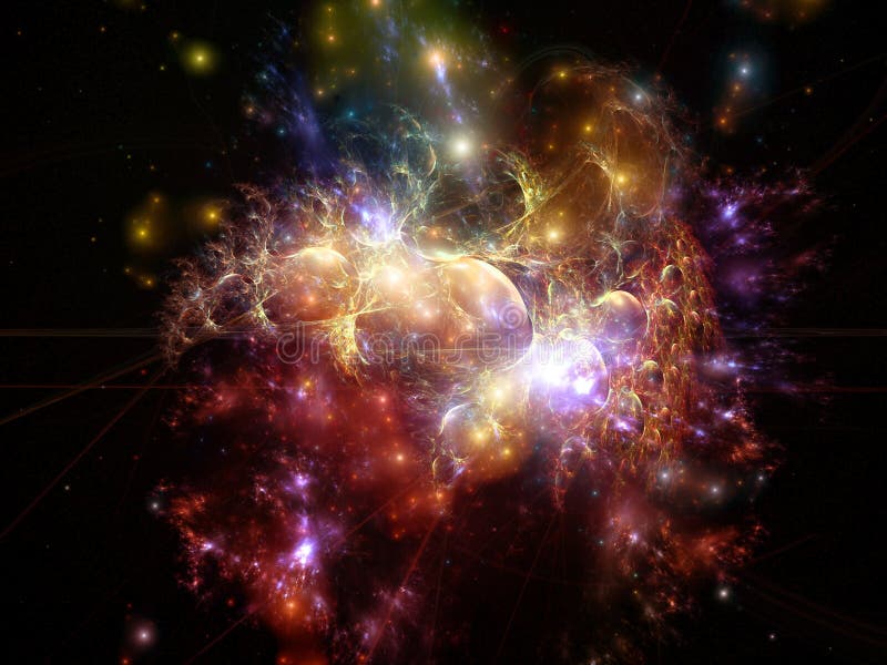 Creation Of Matter By Elementary Particles. Vector Graphics Stock ...