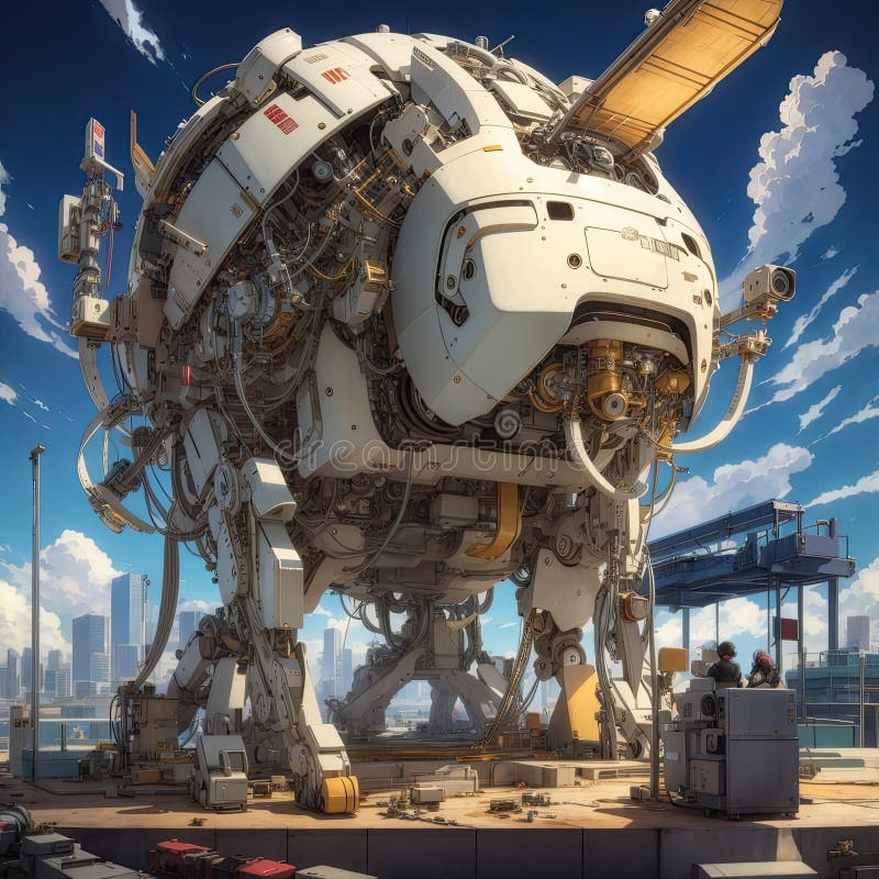 Creation of a New Technical Machine Stock Illustration - Illustration ...