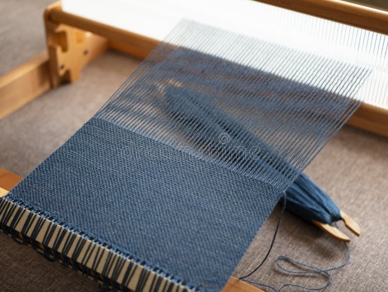 Creation of the Textile Using Weaving Loom Stock Photo - Image of ...