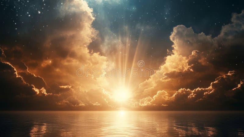 The Creation of the Universe in Genesis God Declares Let There Be Light ...