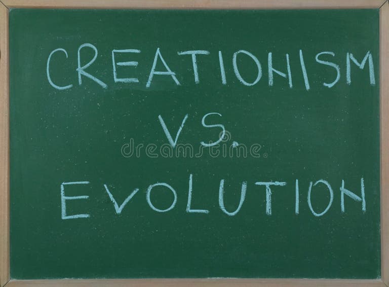 Creationism vs Evolution. stock photo. Image of appeal - 214705244