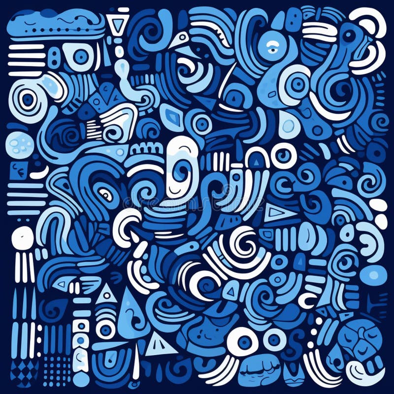 Creativ Doodle Blue Abstract Background Stock Illustration ...