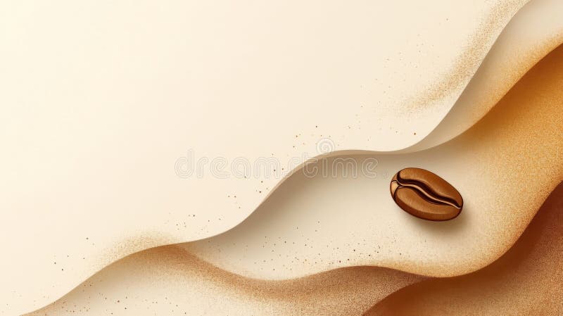 Creative Abstract Background in Coffee Tones with a Lineart Coffee Bean ...