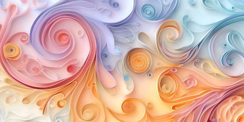 Creative Abstract Background in Quilling, Featuring Complex and ...