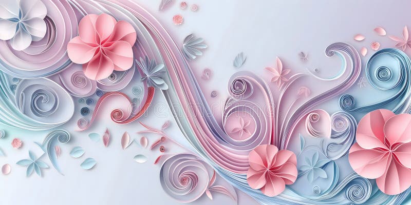 Creative Abstract Background in Quilling, Featuring Complex and ...
