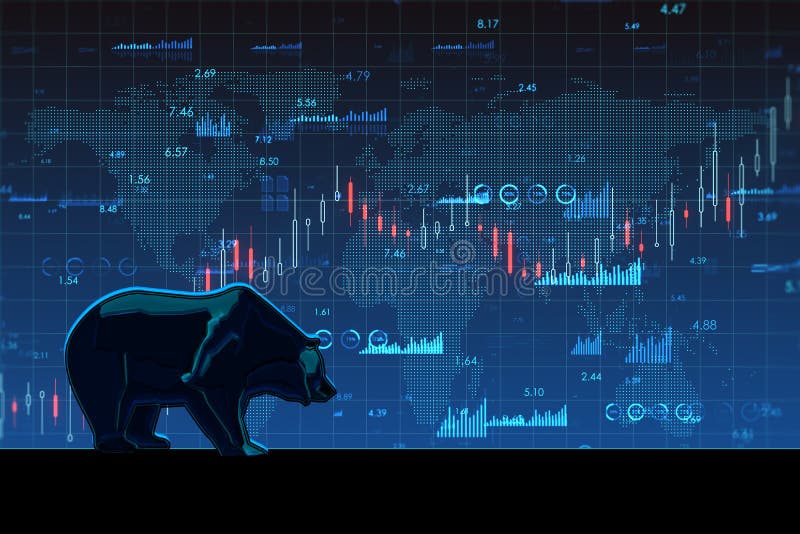 Creative Abstract Bearish Forex Chart on Backdrop. Stock Market Exchange and Financial Analysis ...