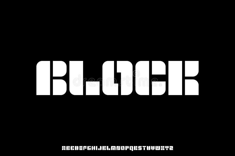 Creative Abstract Block Font Vector Geometric Style Illustration Stock ...