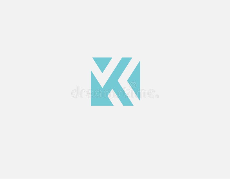 Abstract Blue Letter K Logo in the Form of a Geometric Pattern ...