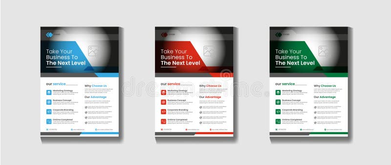 Creative Abstract Business Flyer Design Template Stock Vector ...