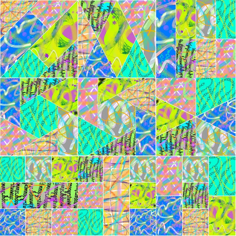 Creative Abstract Collage Mosaic, Bright Colorful Background Stock ...