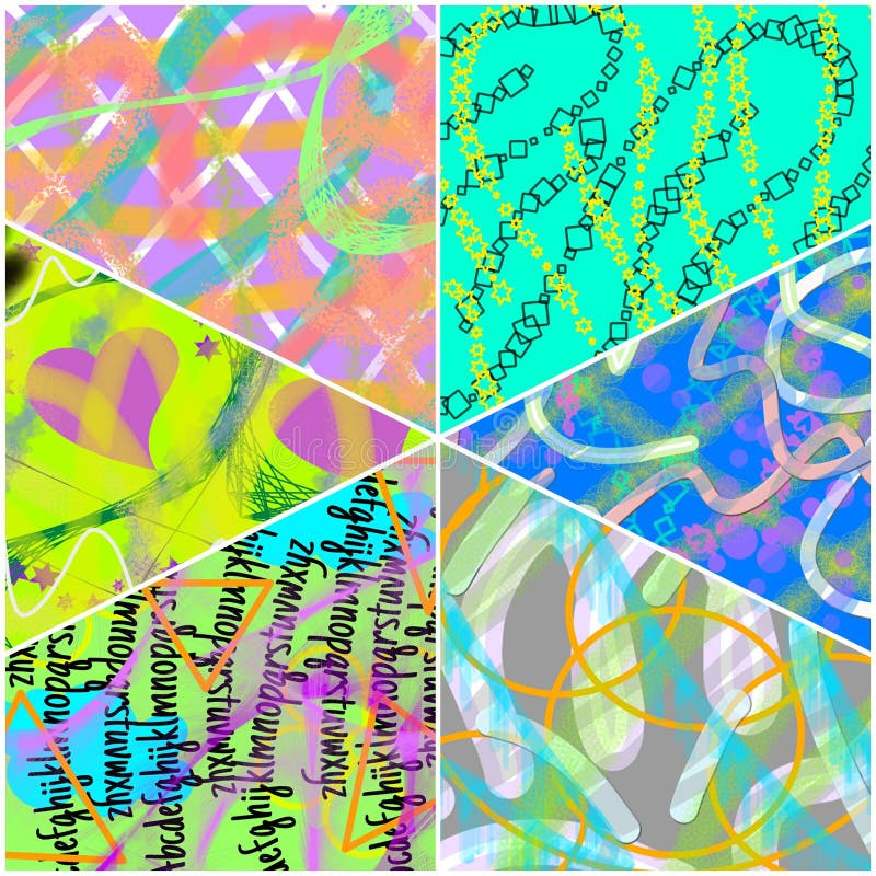 Creative Abstract Collage Mosaic, Bright Colorful Background Stock ...