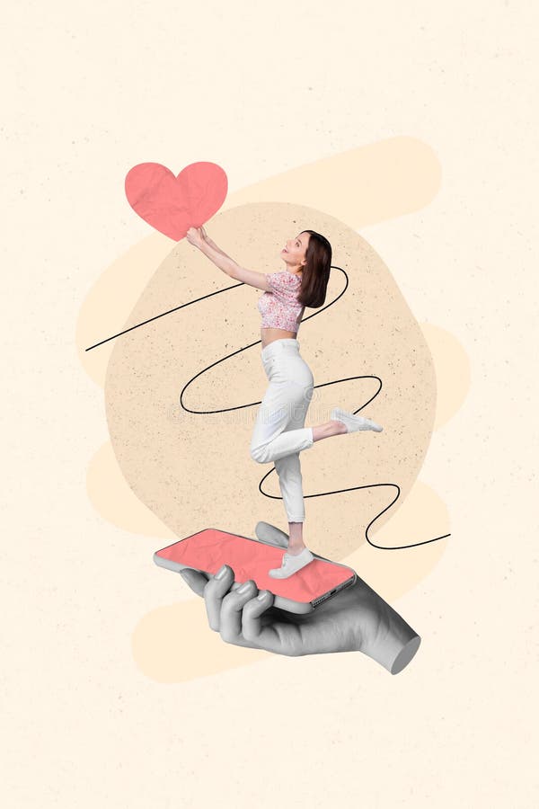 Creative Abstract Collage Template Graphics Image of Charming Dreamy ...