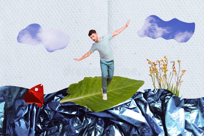 Creative Abstract Collage Template Graphics Image of Shocked Guy ...