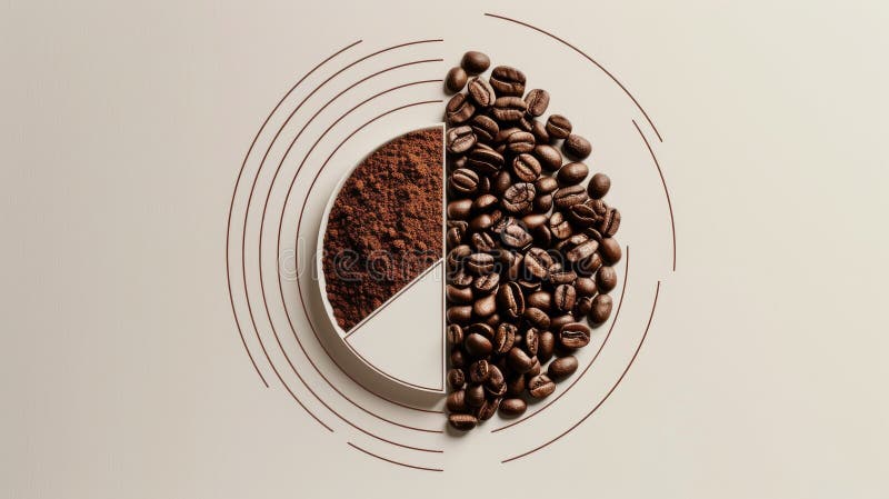 Abstract Coffee Composition with Beans and Ground Coffee Stock Image ...