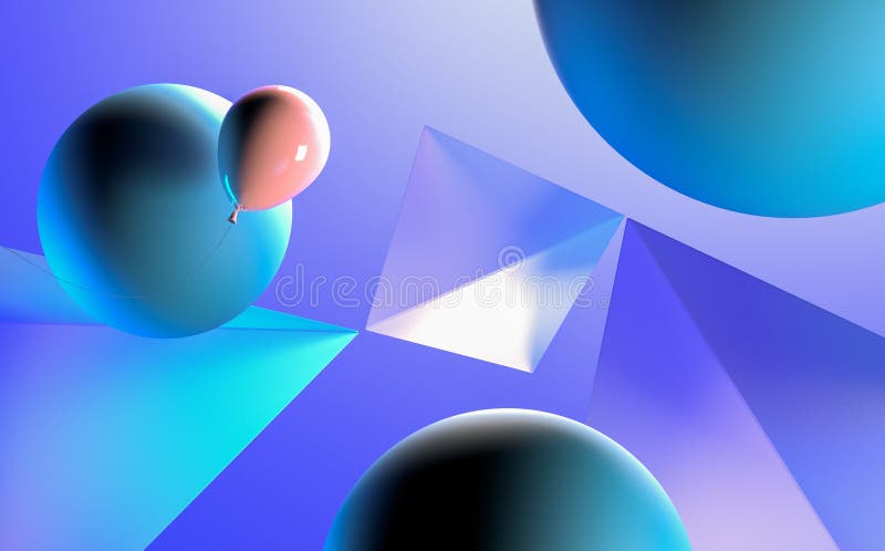 Creative Abstract Composition with Multicolored Different Geometric ...