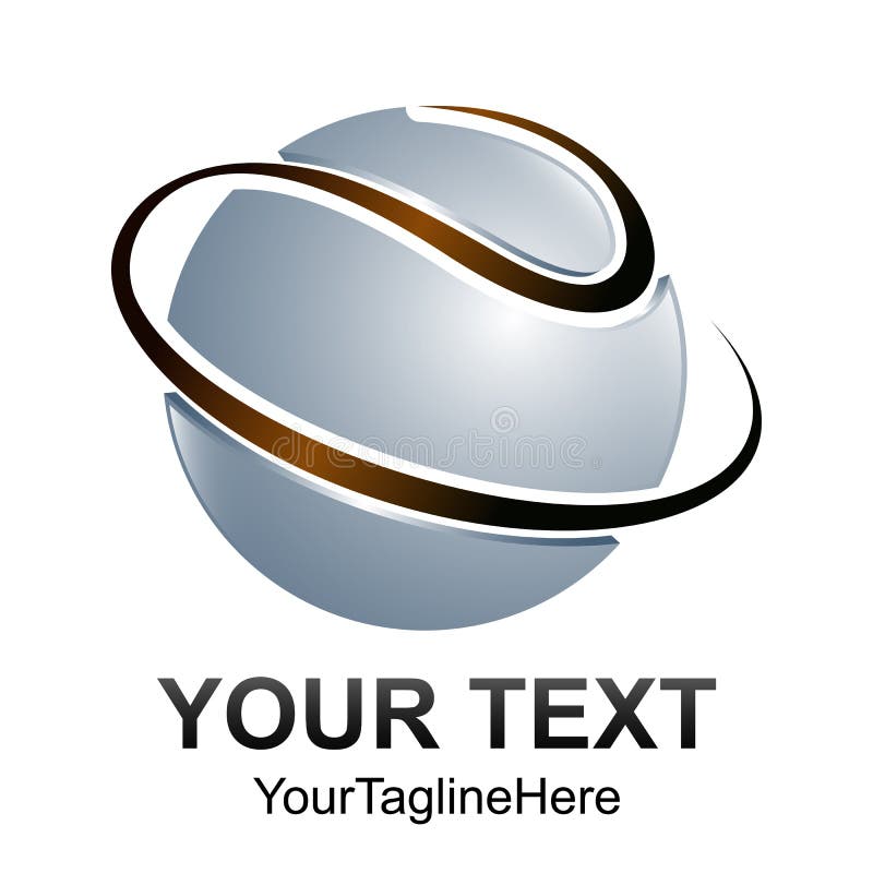 3D Ribbon Sphere Logo Concept Design. Symbol Graphic Template Element ...