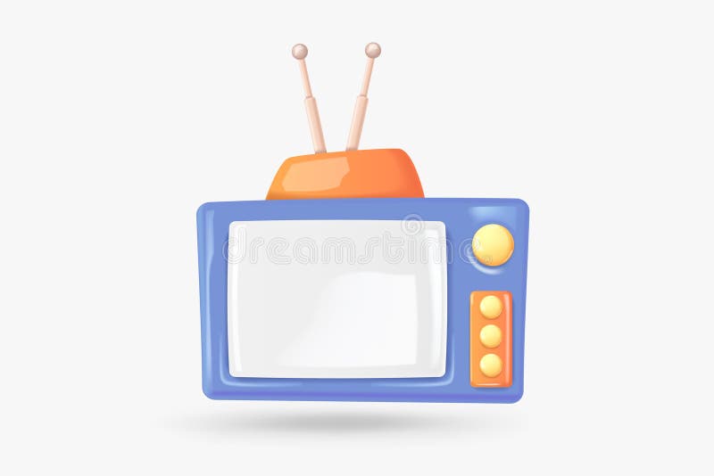 Creative Abstract 3D Render Illustration of the Old Retro TV Television ...