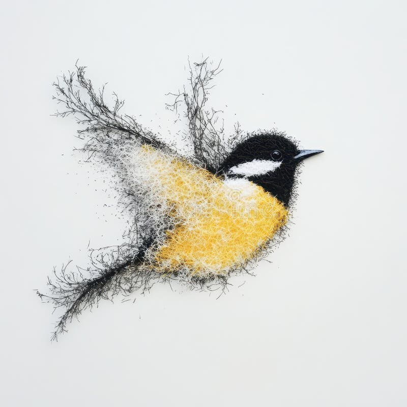 Abstract Bird Formed with Delicate Thread-like Fibers Stock ...