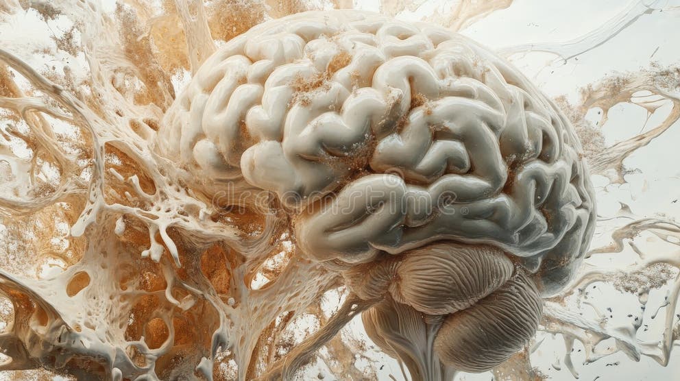 Exploding Brain Art with Abstract Liquid Textures Stock Photo - Image of neural, energy: 347909016