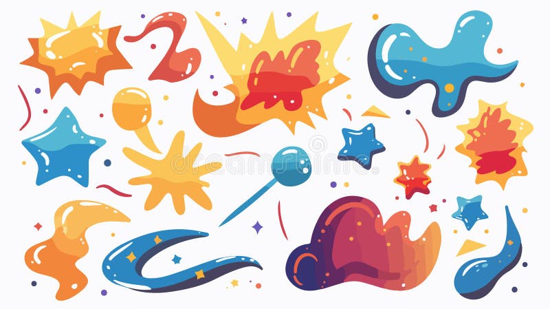 Creative Abstract Design Elements with Cute Shapes for Graphic Projects ...