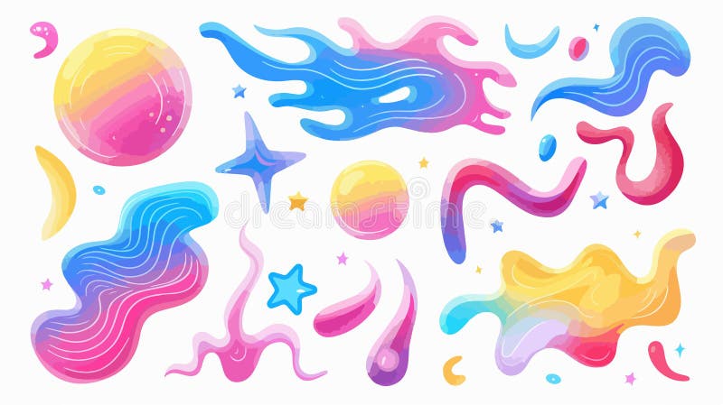 Creative Abstract Design Elements with Cute Shapes for Graphic Projects ...