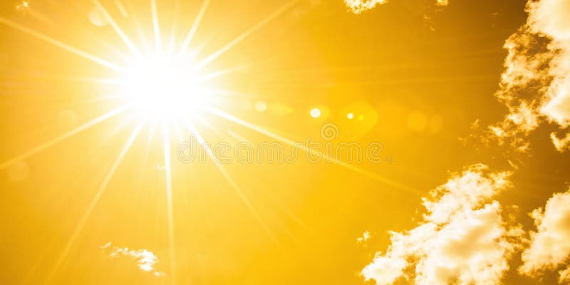 Abstract Sun Flares on Yellow Background Stock Illustration ...