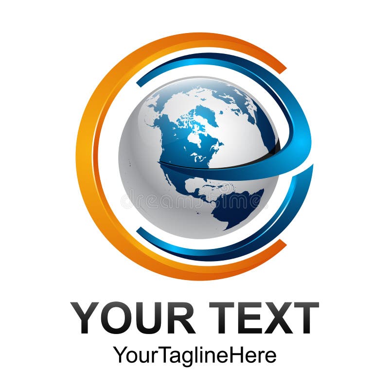 Digital Sphere Global Link Technology Logo Concept Design. 3D Three ...