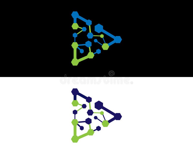 Digital Technology Network Connection Logo Design Template. Stock ...