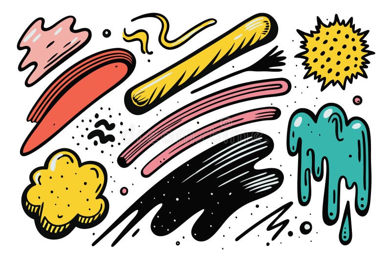 Creative Abstract Doodle Art with Bright Colors, Dynamic Patterns, and ...