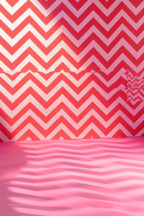 Creative Abstract Geometric Zigzag Lines in Chart Pattern on Pink ...