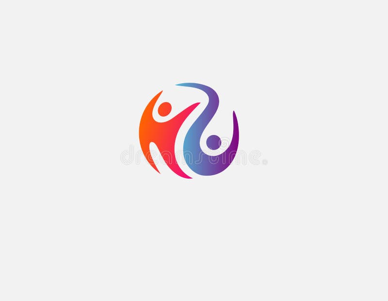 Creative Abstract Gradient Logo Icon Two People Balloon for Company ...