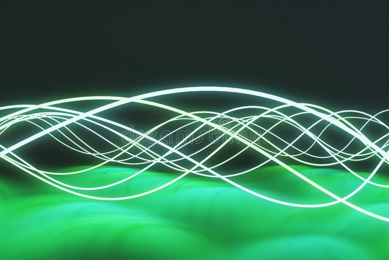 Creative Abstract Green Sound Wave Background. Stock Illustration ...