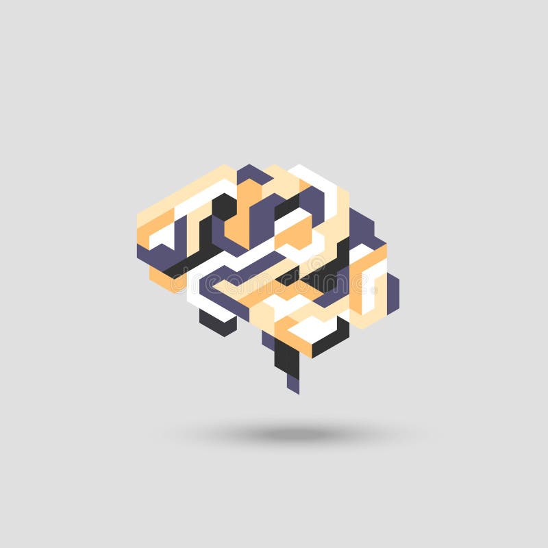Creative Abstract Human Brain. Color Shapes Thoughts Stock Vector ...