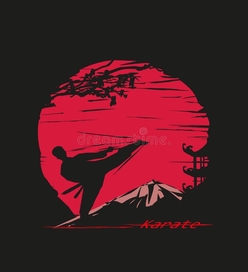 Creative Abstract Illustration of Karate Fighter Stock Vector ...