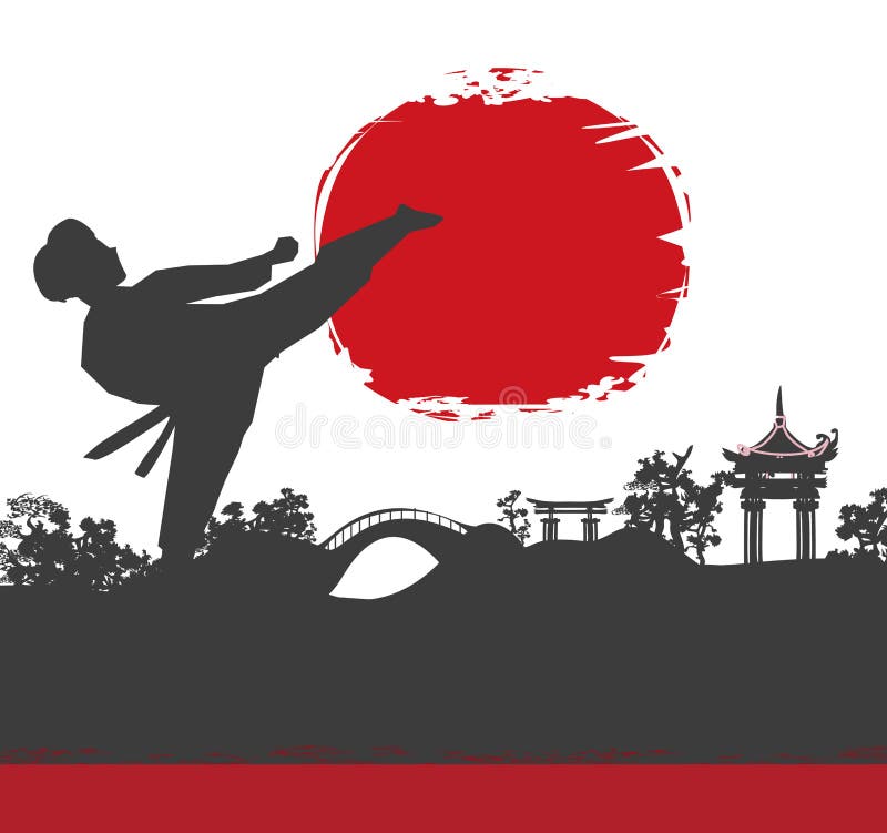 Creative Abstract Illustration of Karate Fighter Stock Vector ...