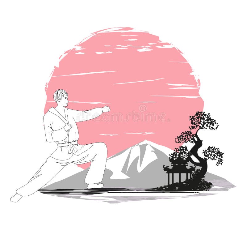 Creative Abstract Illustration of Karate Fighter Stock Vector ...