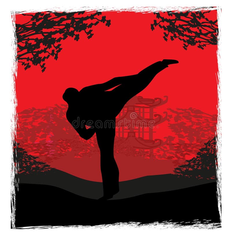 Creative Abstract Illustration of Karate Fighter Stock Vector ...