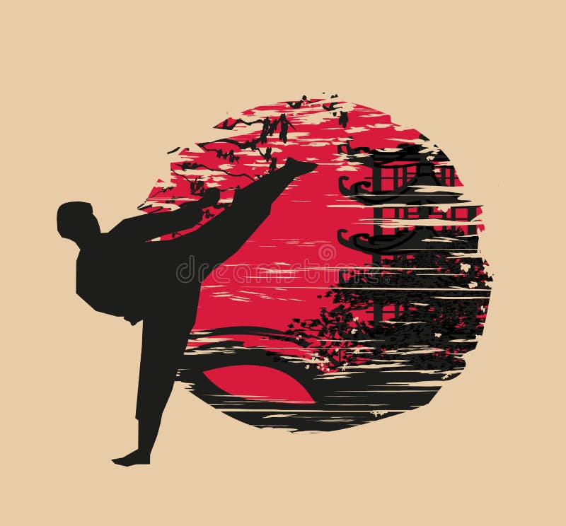 Creative Abstract Illustration of Karate Fighter Stock Vector ...