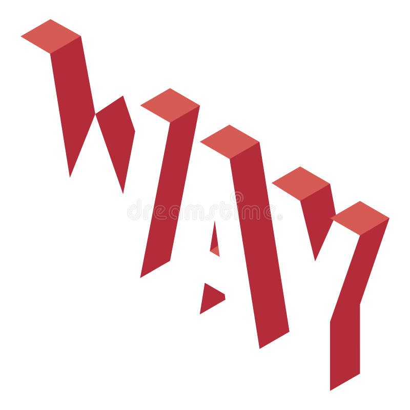 Creative Abstract Illustration with Word `way` on White Background ...